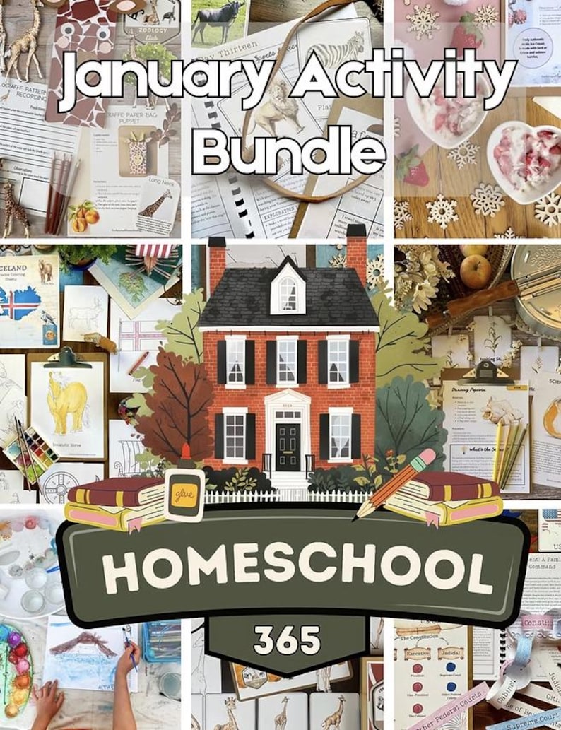 January Homeschool 365 Activity Bundle - Etsy