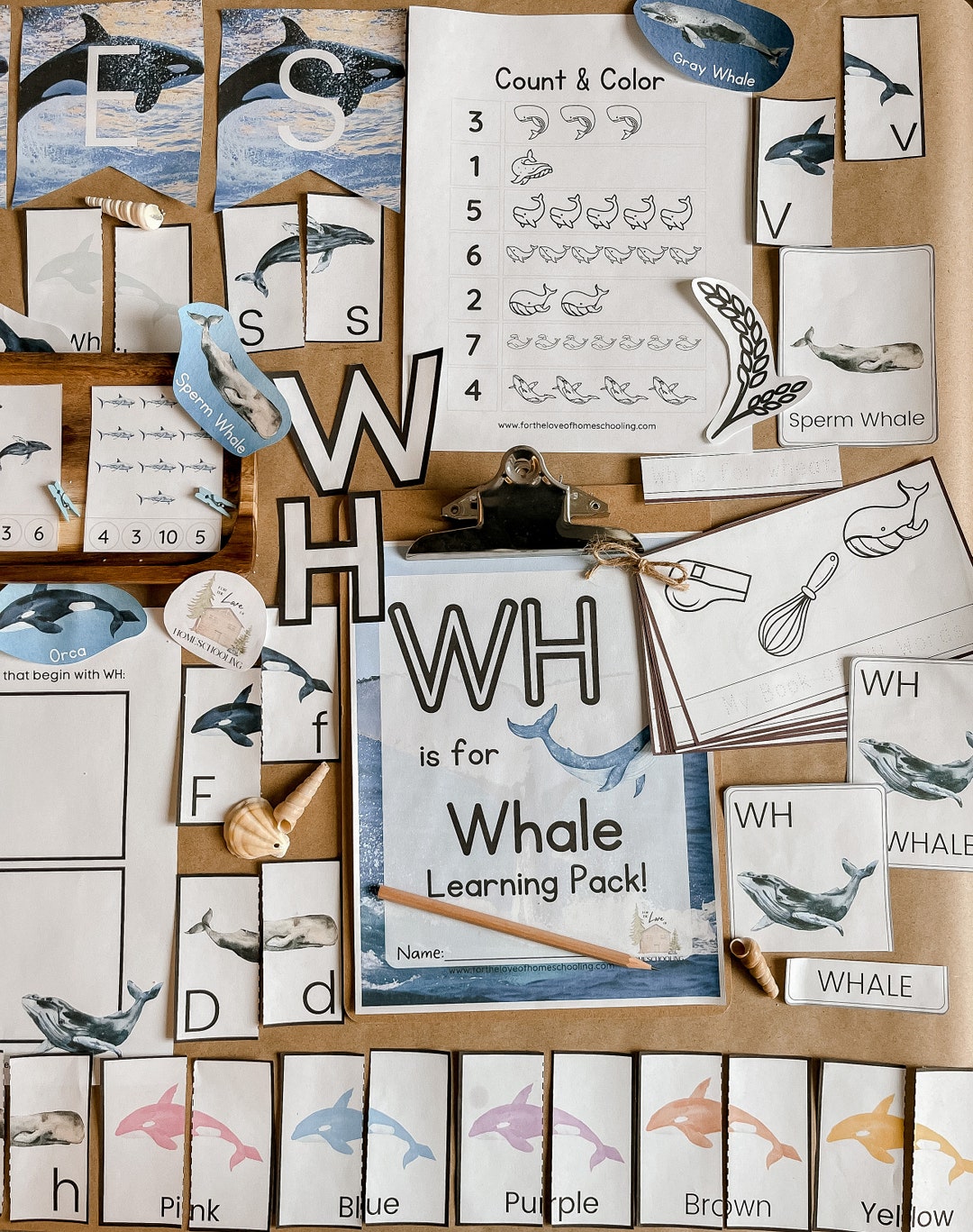 WH is for Whale Learning Pack - Etsy