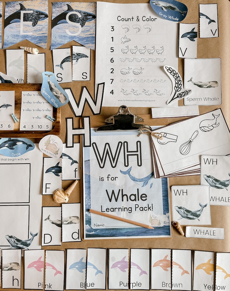 WH is for Whale Learning Pack - Etsy
