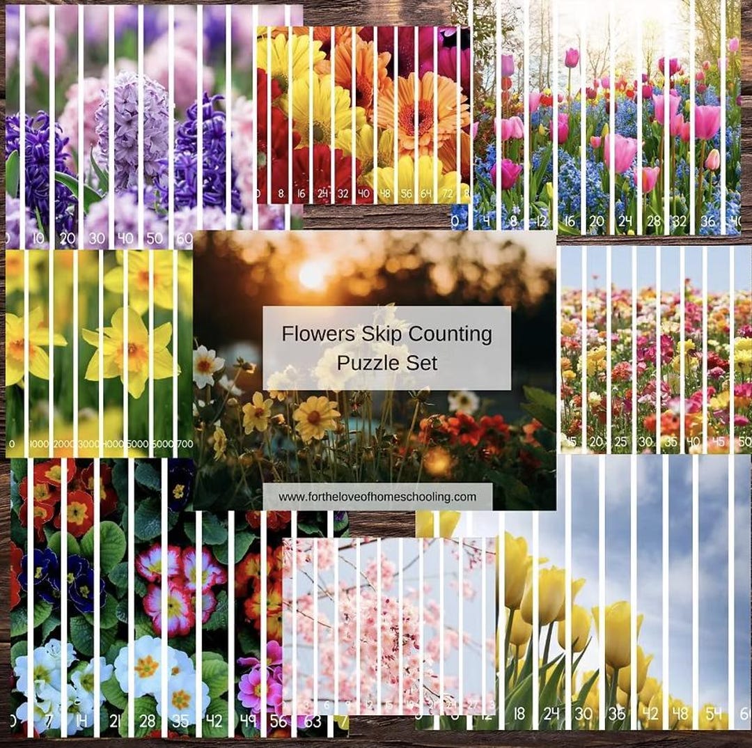 Flower Skip Counting Puzzles - Etsy