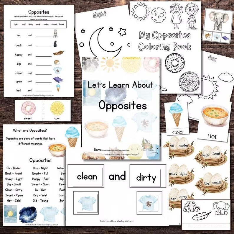 Let's Learn About Opposites Learning Pack - Etsy