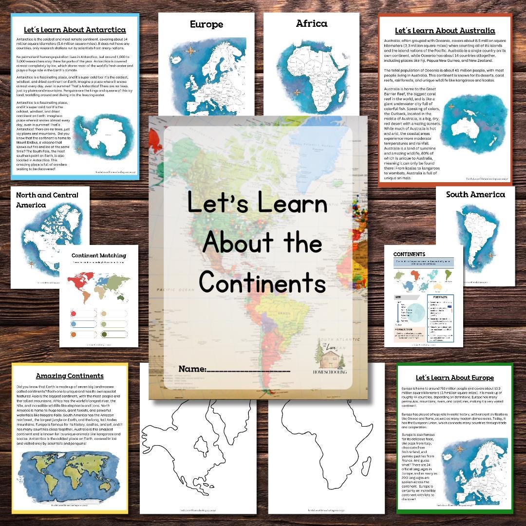 Let’s Learn About the Continents - Etsy