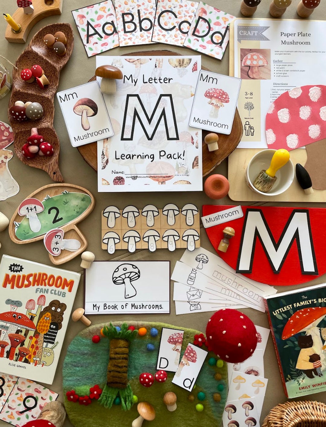 M is for Mushroom Early Learning Pack - Etsy