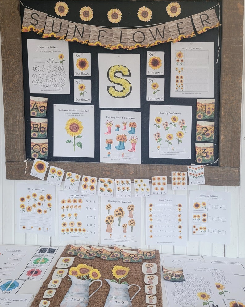 S is for Sunflower Early Learning Pack - Etsy