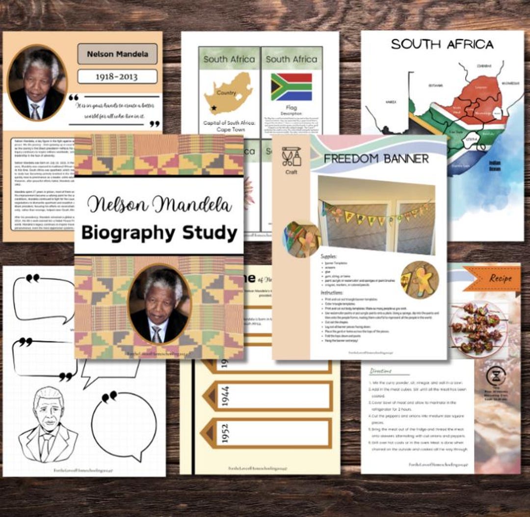 Nelson Mandela Biography Unit Study - Etsy