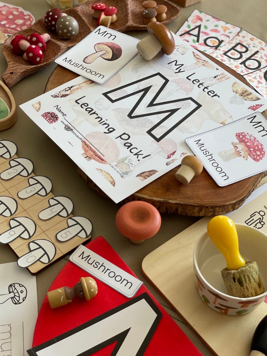 M is for Mushroom Early Learning Pack - Etsy