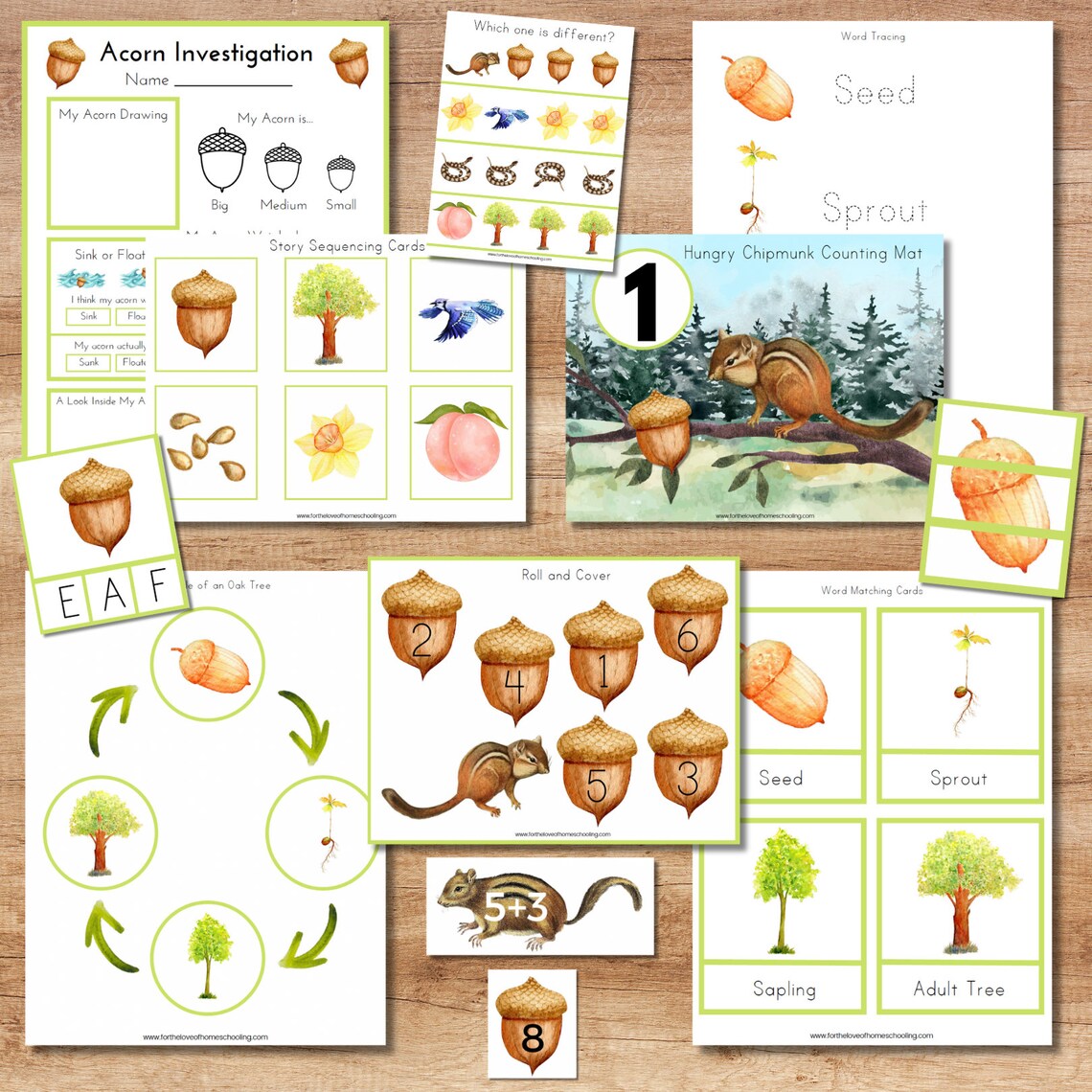 Acorn and Oak Tree Book Pack - Etsy