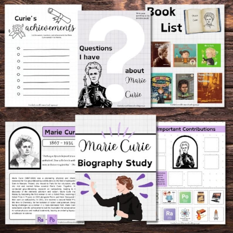 Marie Curie Biography Unit - Etsy
