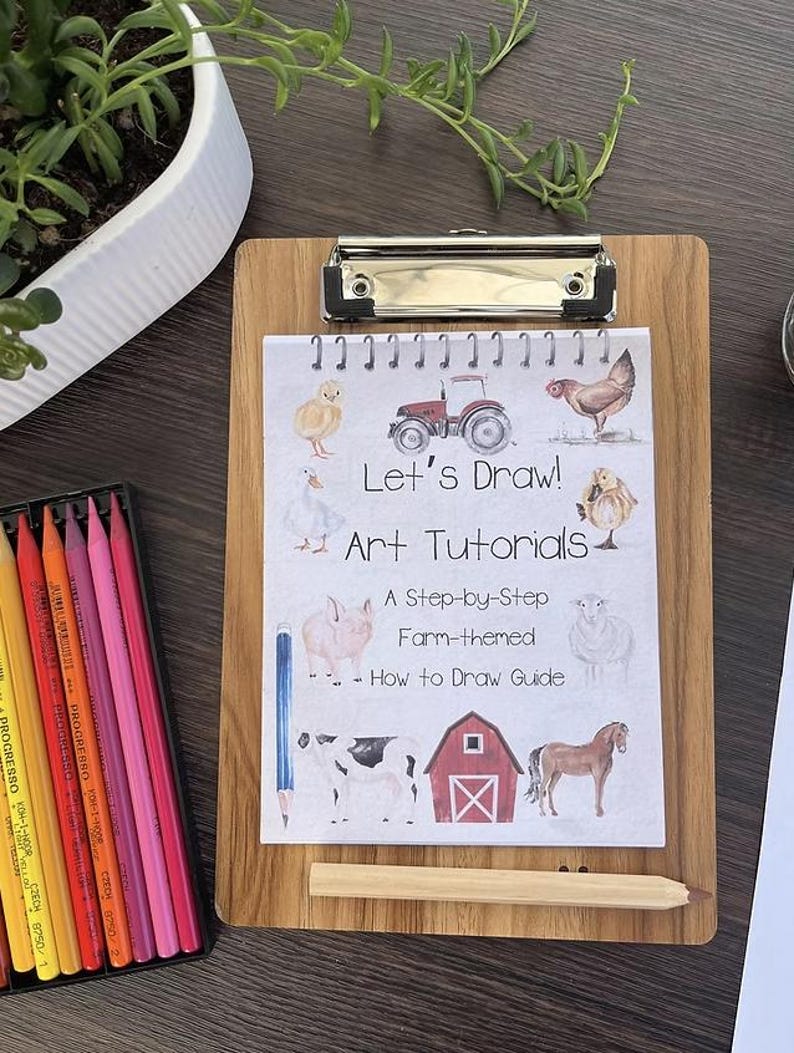 Let's Draw! Farm Art Tutorial Guide - Etsy