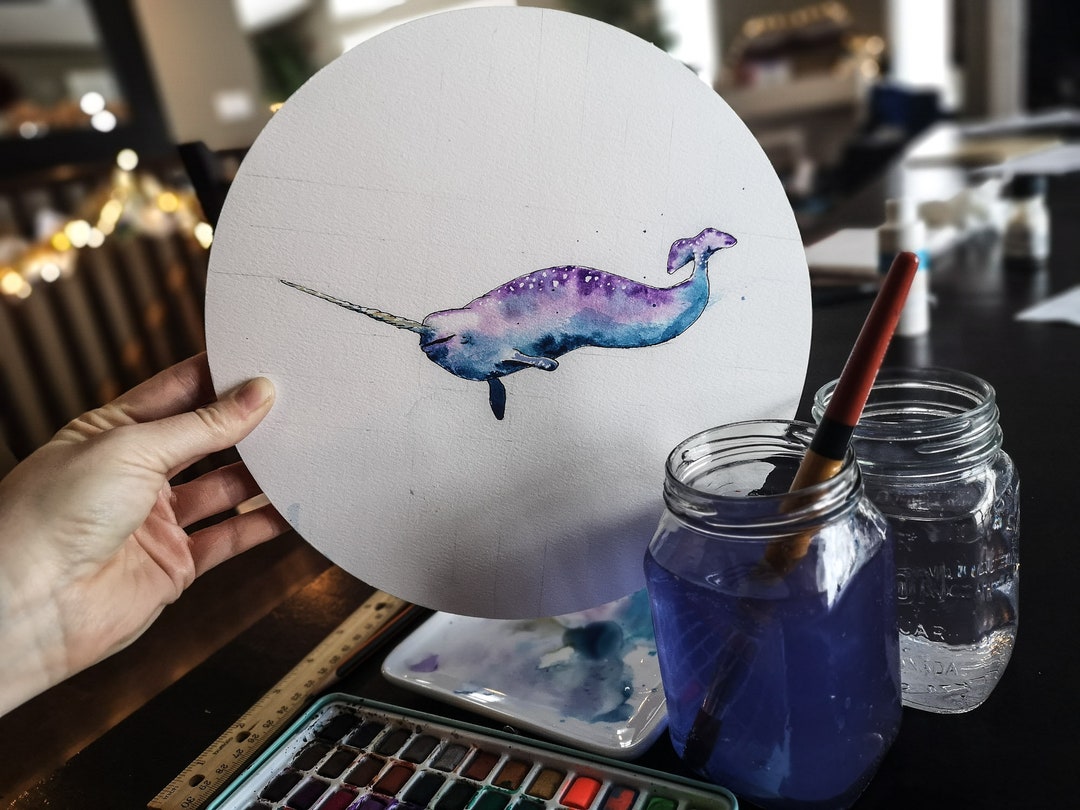 Narwhal Watercolor Art Tutorial - Etsy