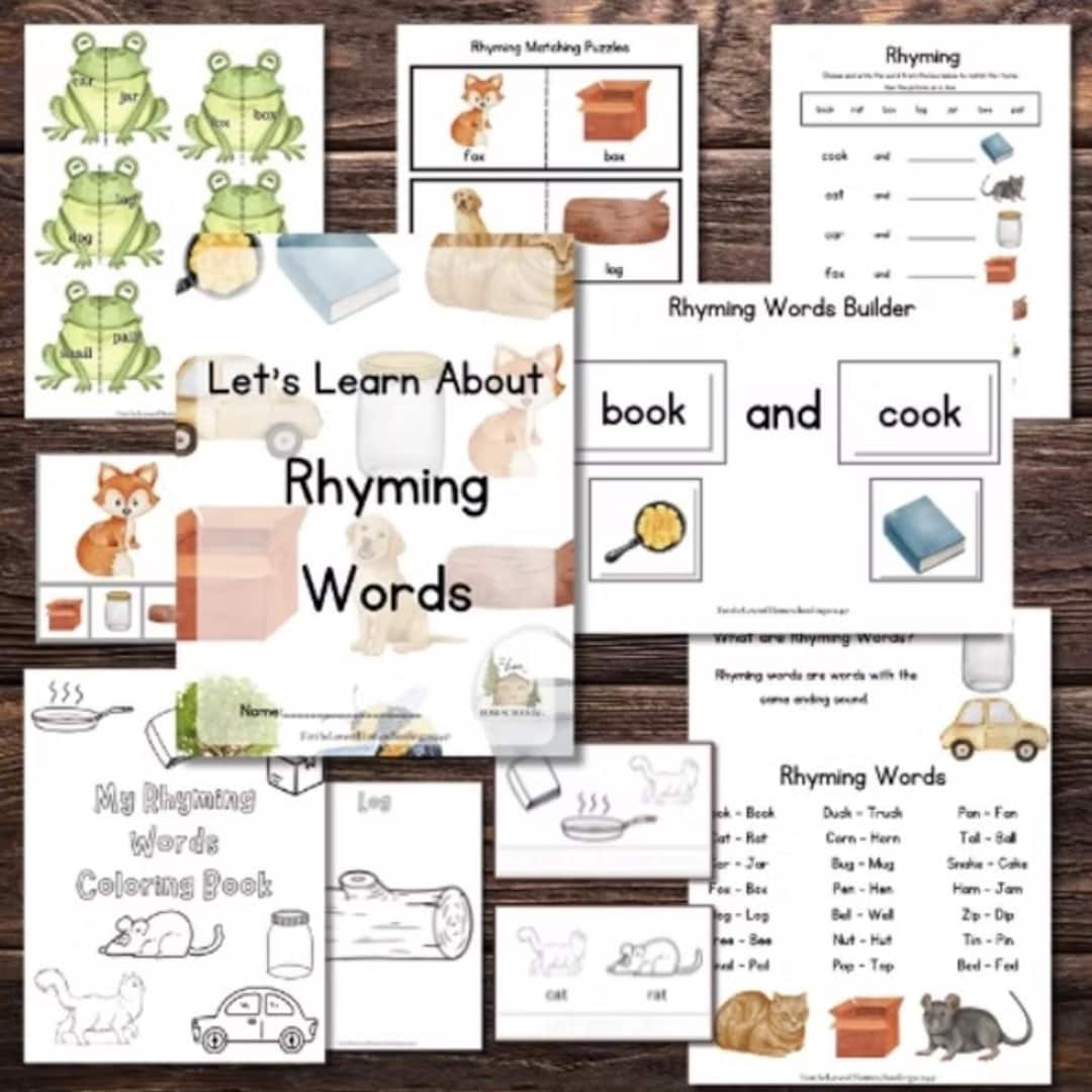 Let's Learn About Rhyming Words - Etsy
