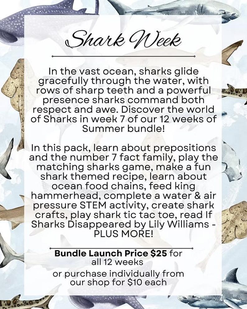 12 Weeks of Summer Bundle - Etsy