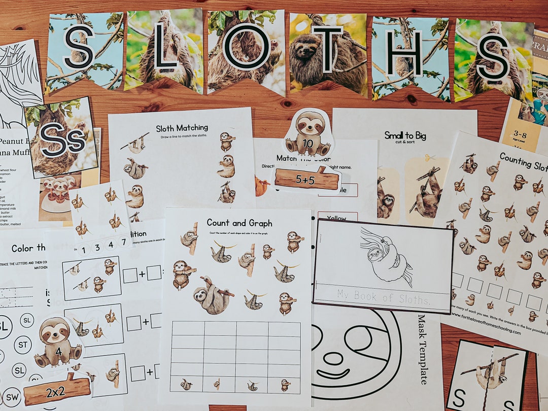SL is for Sloth Pack - Etsy