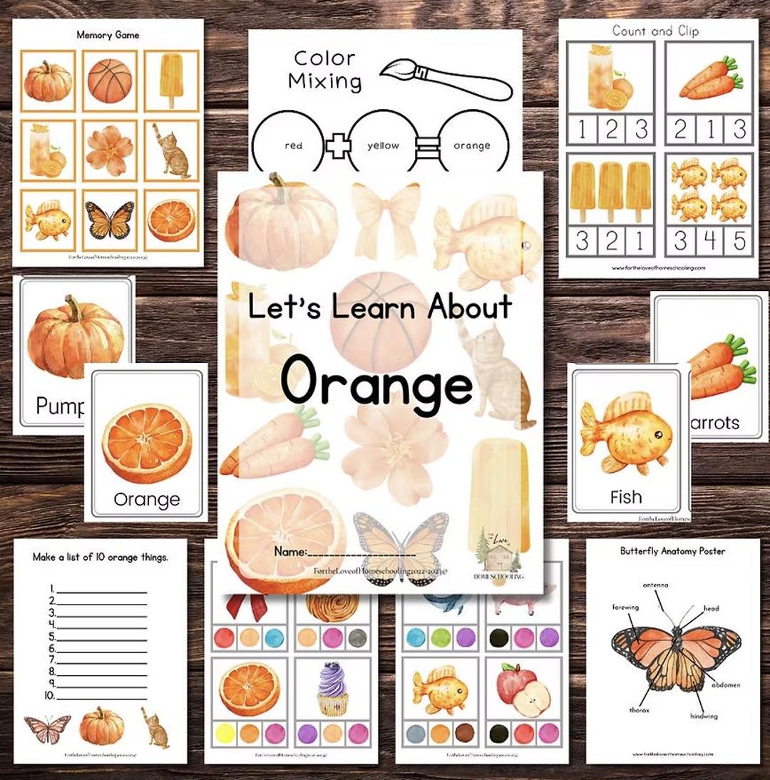 Orange Learning Pack - Etsy