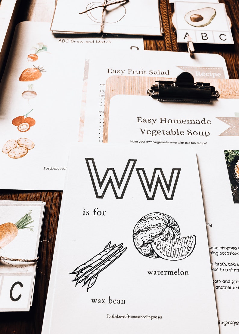 A-Z Fruits & Vegetables Pack - Etsy