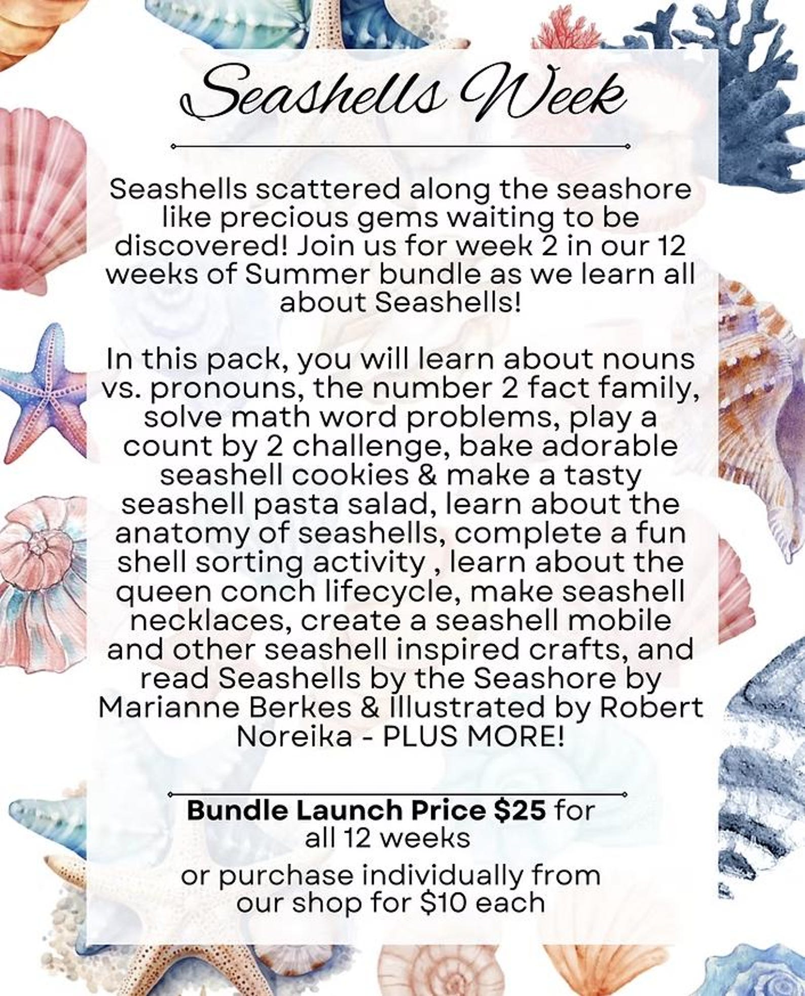 12 Weeks of Summer Bundle - Etsy