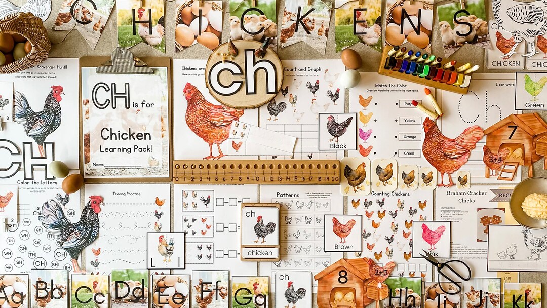 CH is for Chicken Learning Pack - Etsy