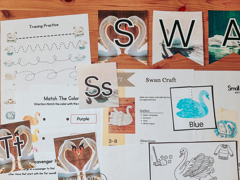 SW is for Swan Learning Pack - Etsy