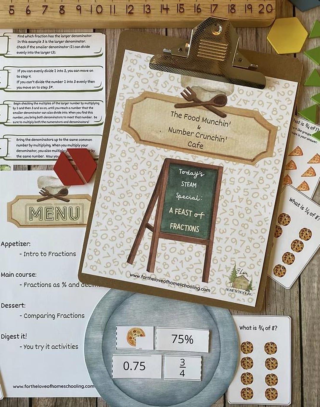 Food Munchin', Number Crunchin' Fraction Cafe - Etsy