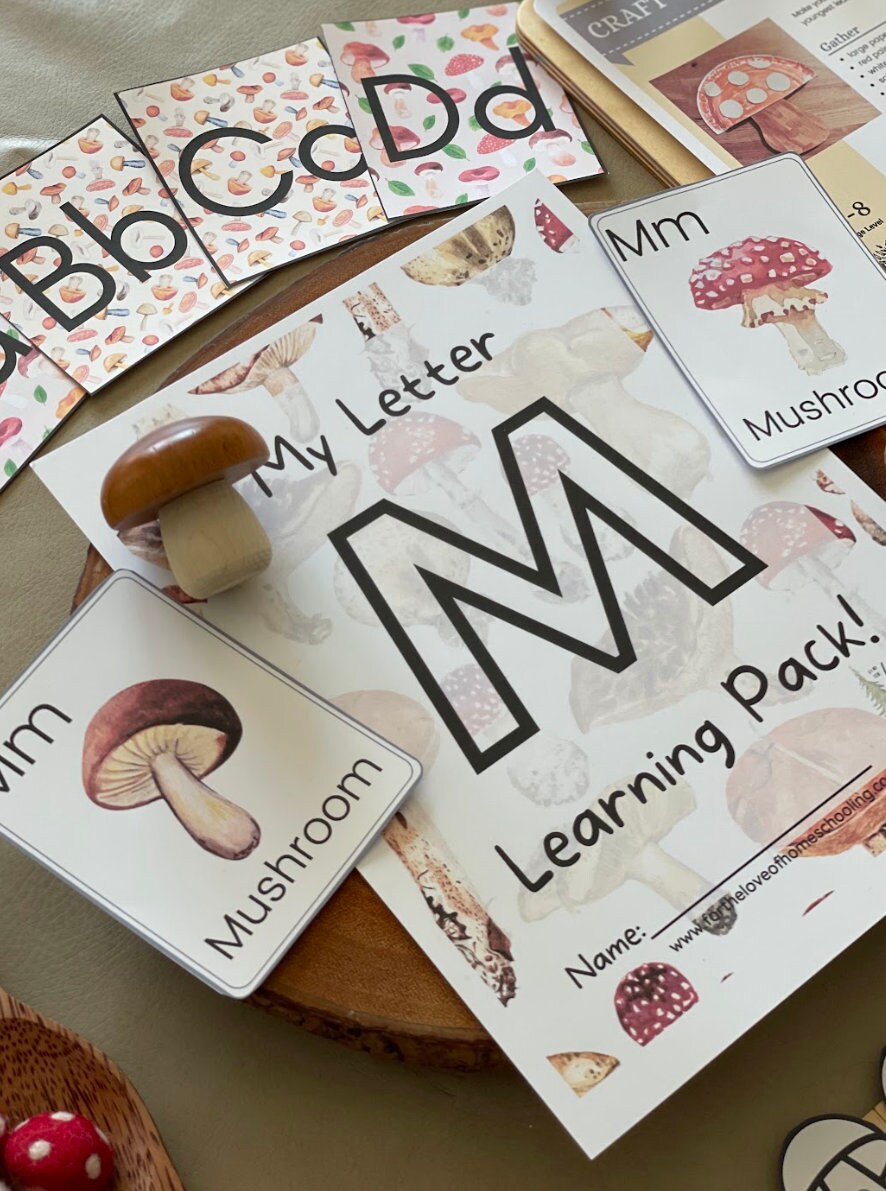M is for Mushroom Early Learning Pack - Etsy