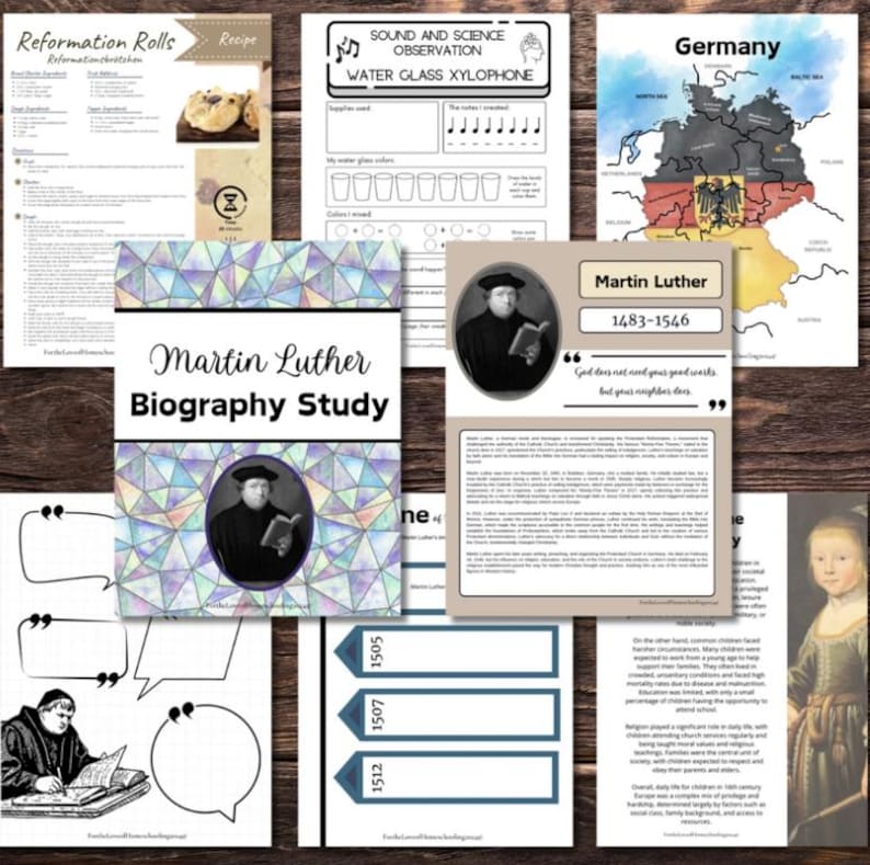 Martin Luther Biography Study - Etsy