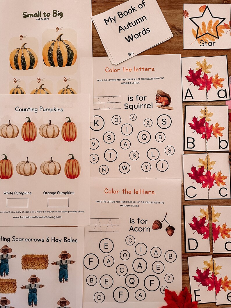 Fall Learning Pack - Etsy