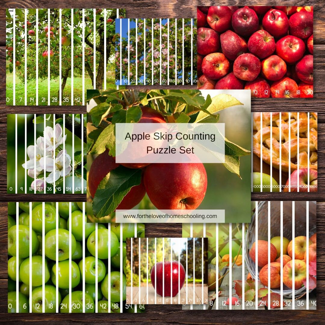 Apple Skip Counting Puzzle Set - Etsy