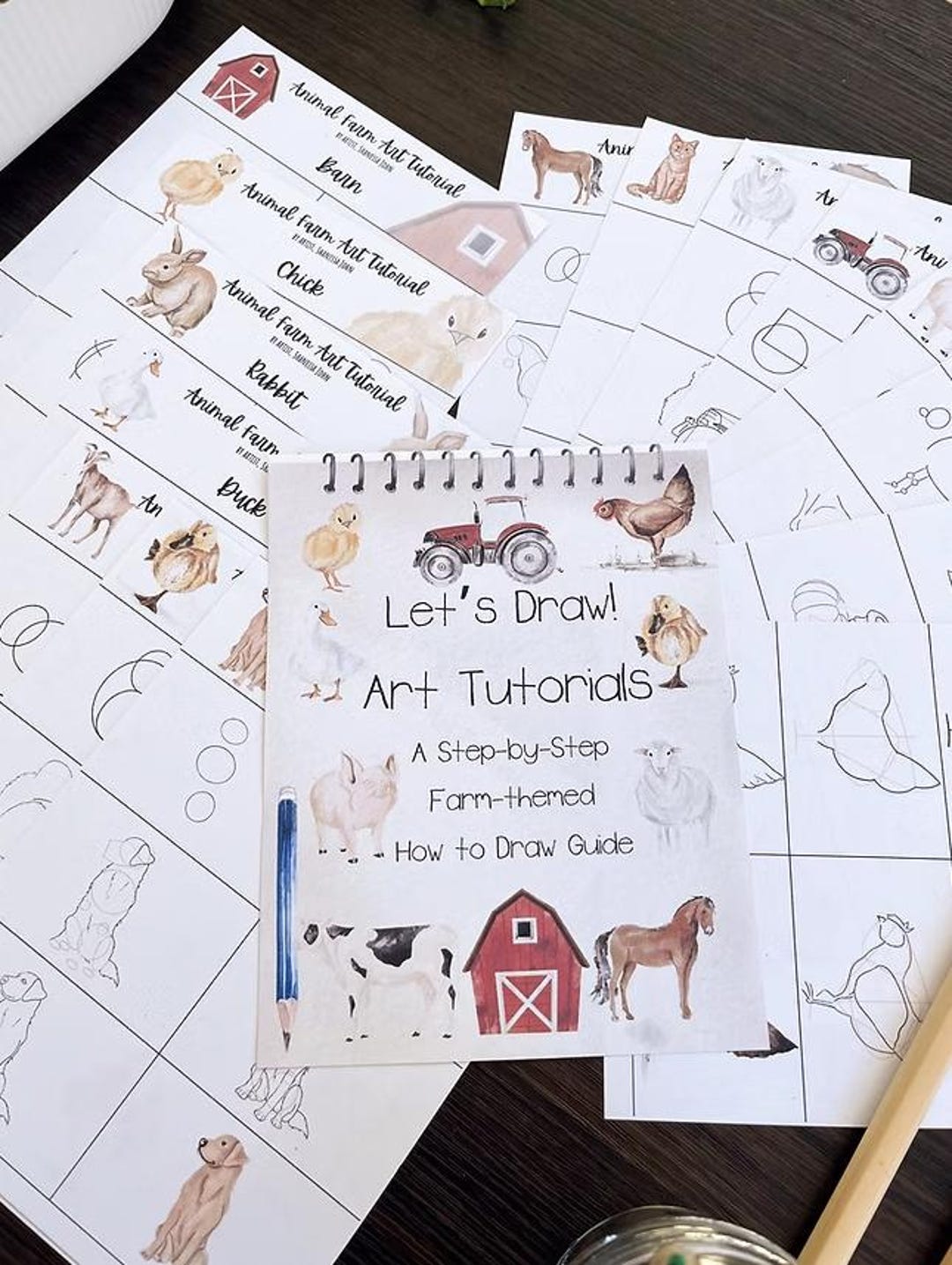Let's Draw! Farm Art Tutorial Guide - Etsy