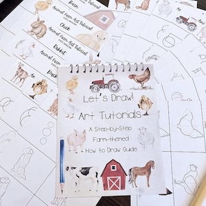 Let's Draw! Farm Art Tutorial Guide - Etsy