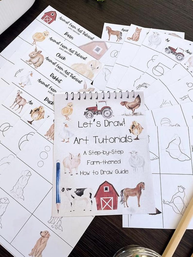Let's Draw! Farm Art Tutorial Guide - Etsy