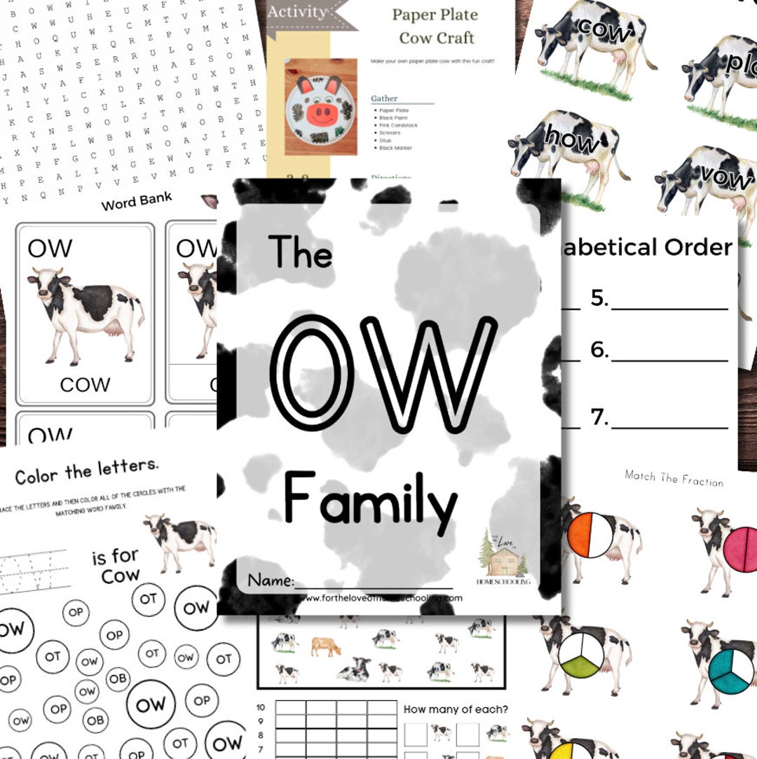 The OW Word Family Pack COW - Etsy