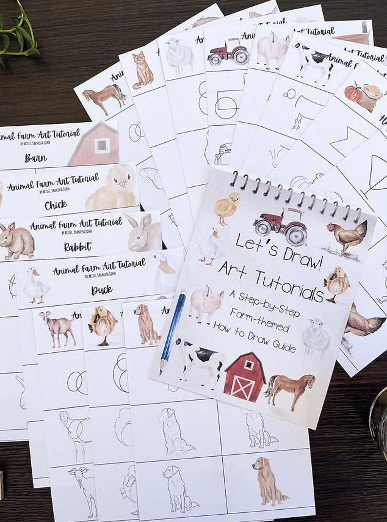 Let's Draw! Farm Art Tutorial Guide - Etsy