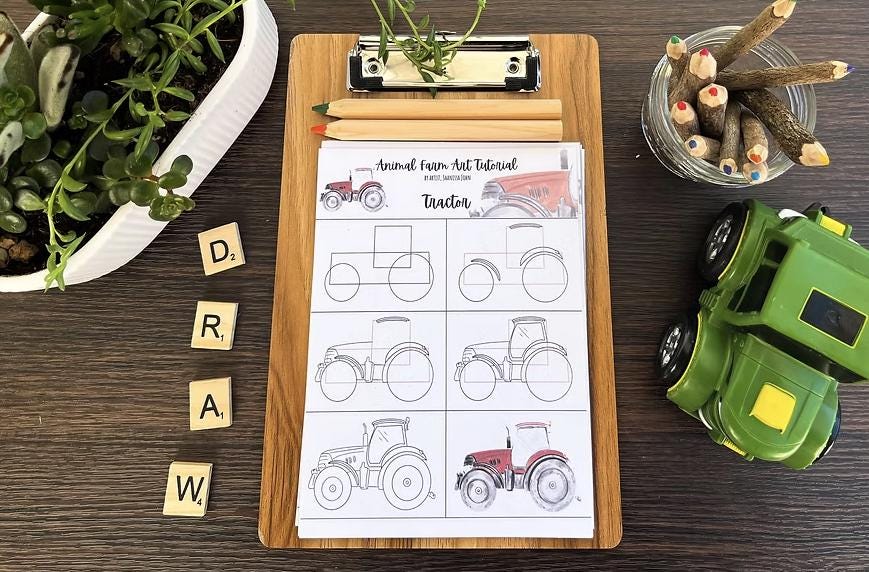 Let's Draw! Farm Art Tutorial Guide - Etsy