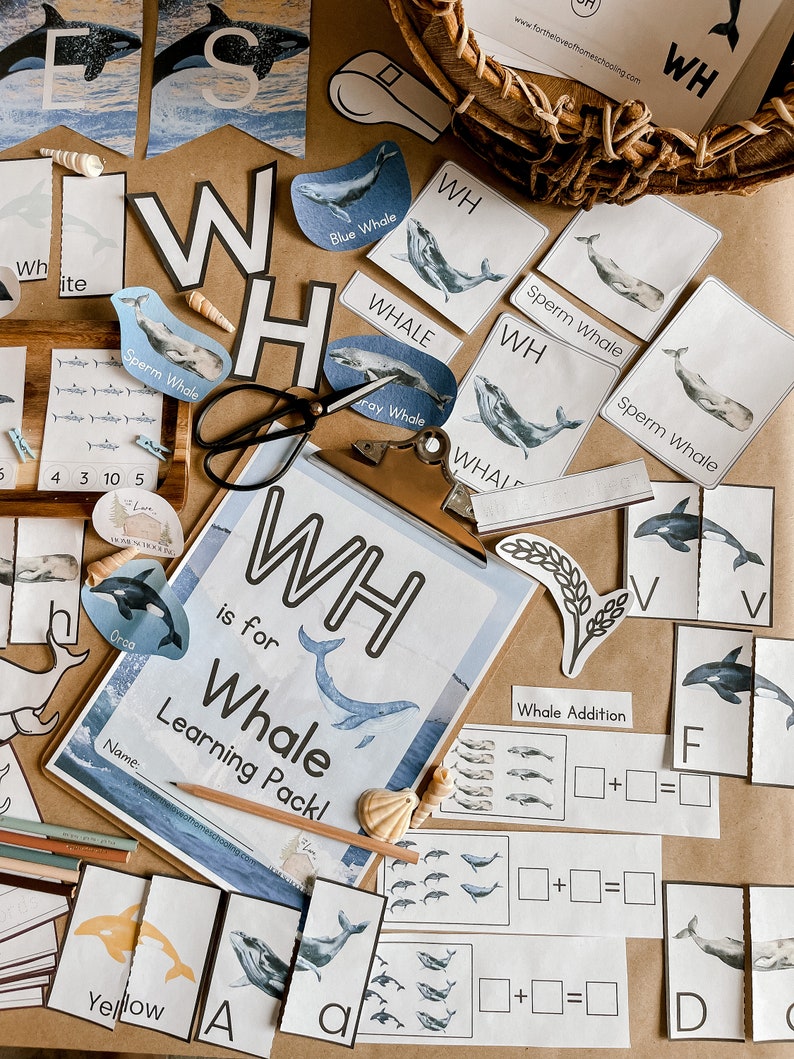 WH is for Whale Learning Pack - Etsy