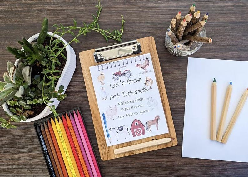 Let's Draw! Farm Art Tutorial Guide - Etsy