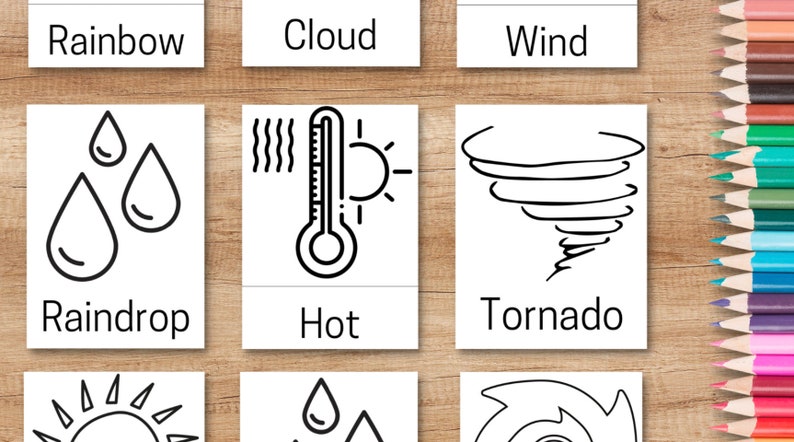 Make Your Own Weather Flashcards and 3 Part Cards - Etsy