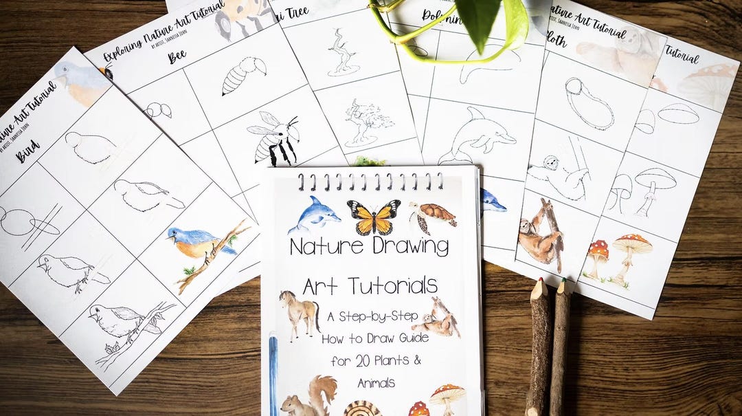 Nature Drawing Art Tutorial - Etsy