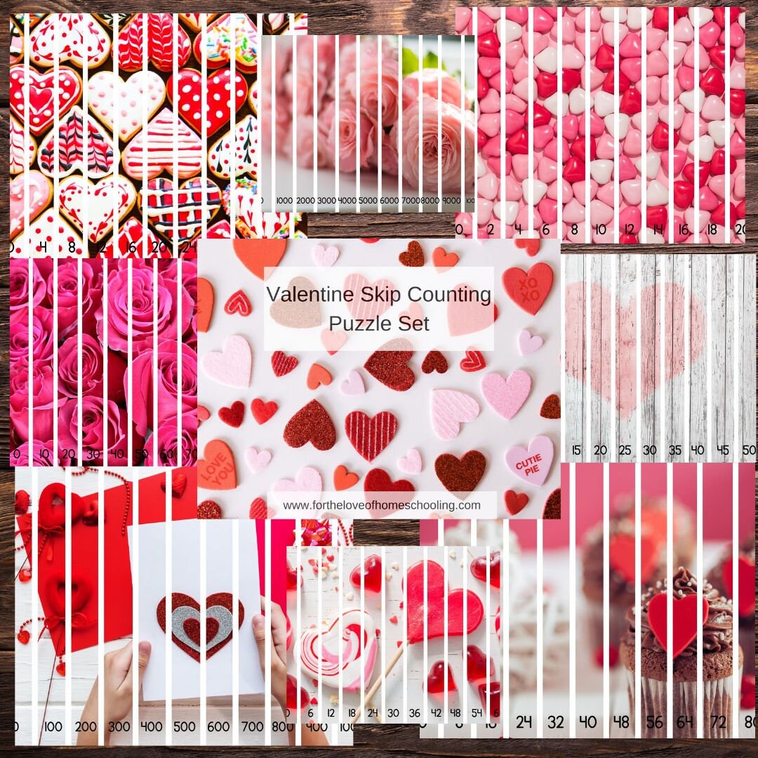 Valentine's Skip Counting Puzzles - Etsy