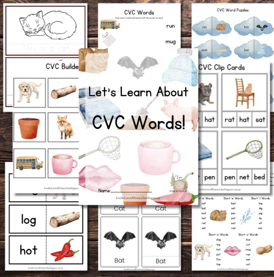 CVC Word Pack - Etsy