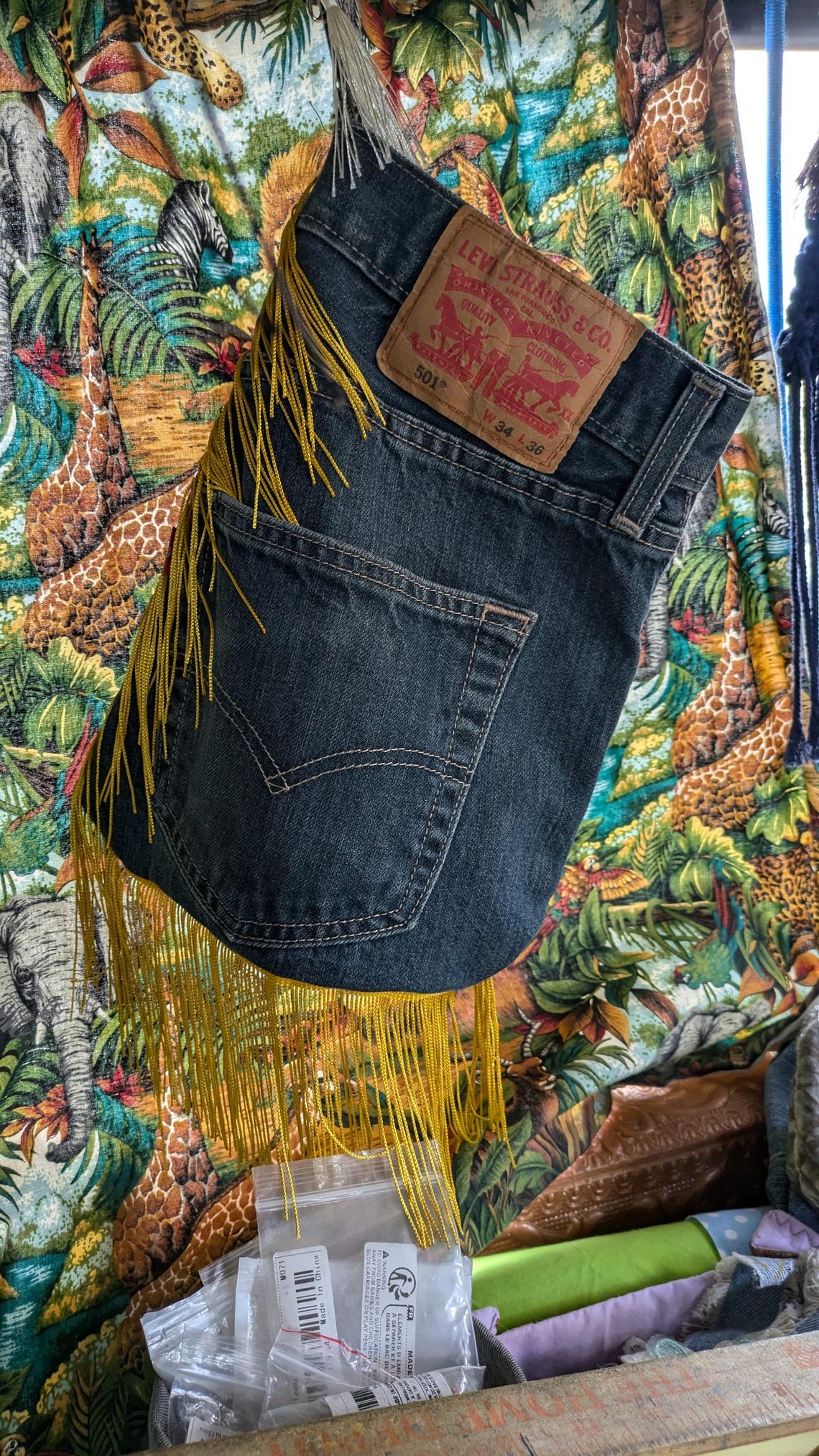 Yellow Fringe Purse Lots of Carabiners and Charms, 12x10x6 and Small ...