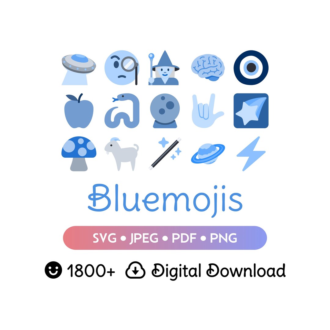 Entire Blue Emoji Bundle • 1,800+ Bluemojis / 7,500+ Files • Svgs ...