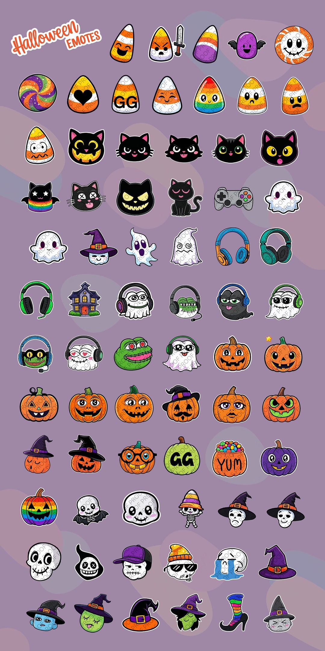 72 Halloween Gamer Emote Set Bundle for Twitch & Discord, LGBTQ ...