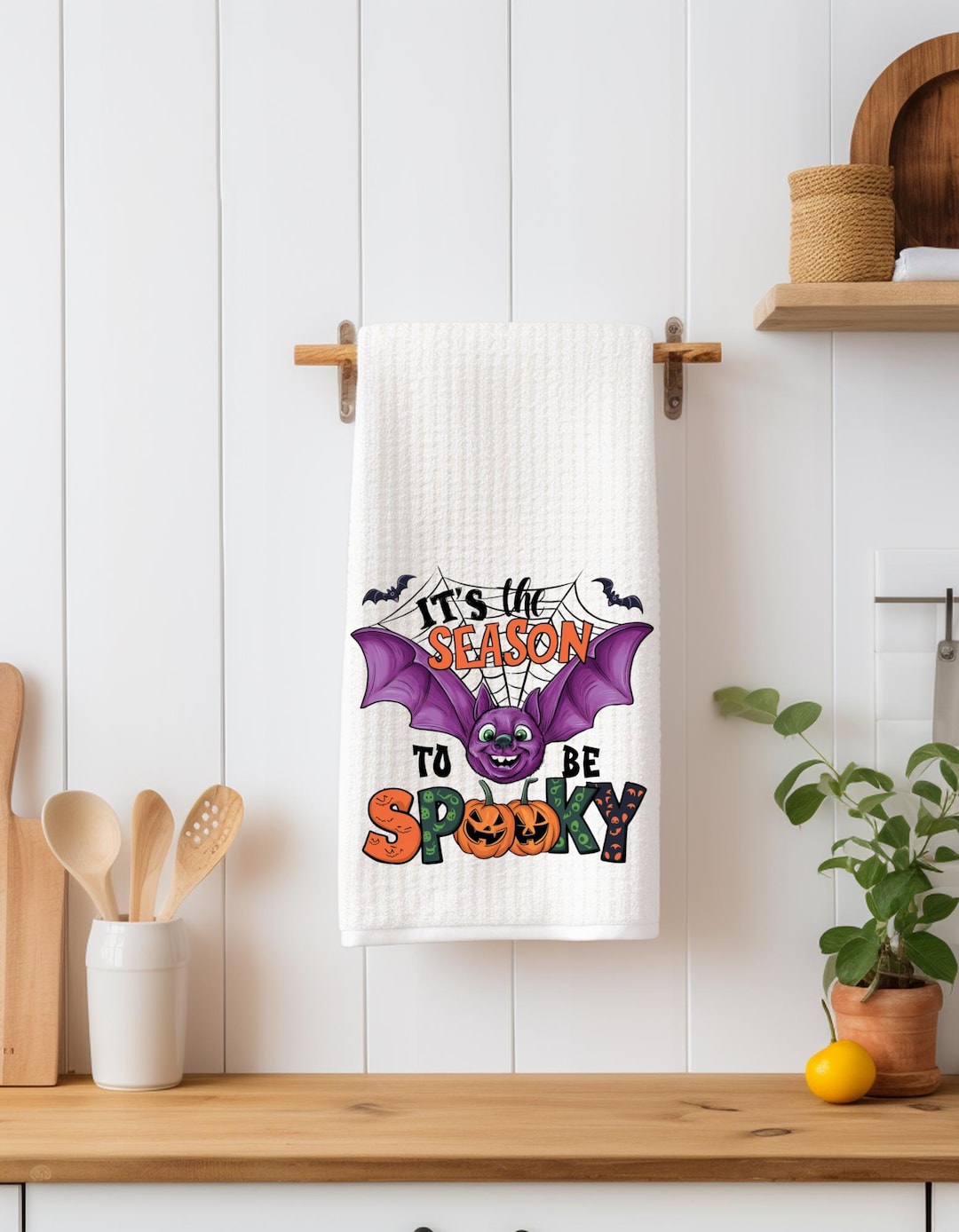 Kitchen Towels, Fall/ Halloween Food Towels, Farmhouse Kitchen Waffle ...