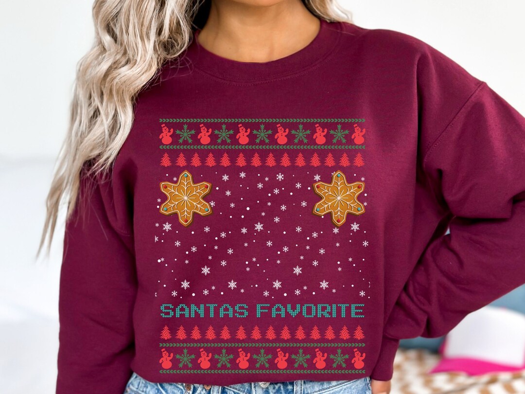 Christmas Sweater, Ugly Christmas Sweater, Santas Favorite, Crewneck ...