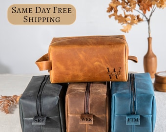 Personalized Groomsmen Gift Dopp Kit Bag Customized Leather - Etsy