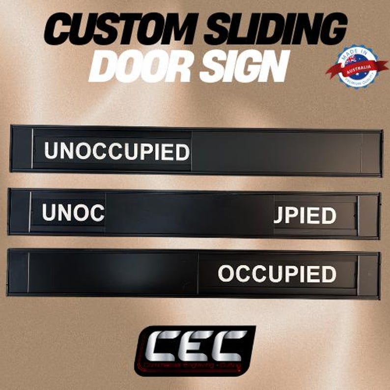 Custom Sliding Door Sign – in Use/vacant, Occupied/free – Engraved ...