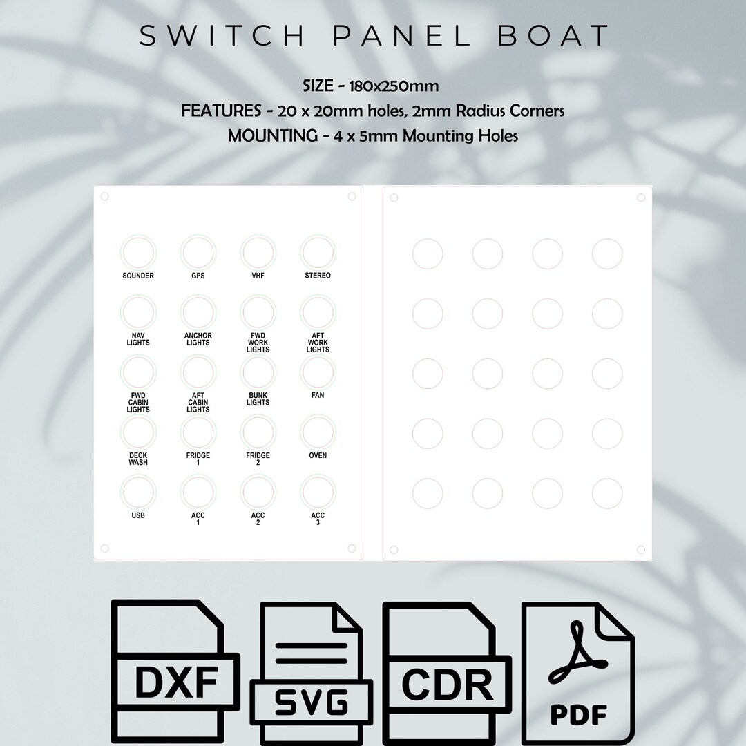 Dash Panel SVG, Boat Panel, Gang Panel, Laser File, Download ...