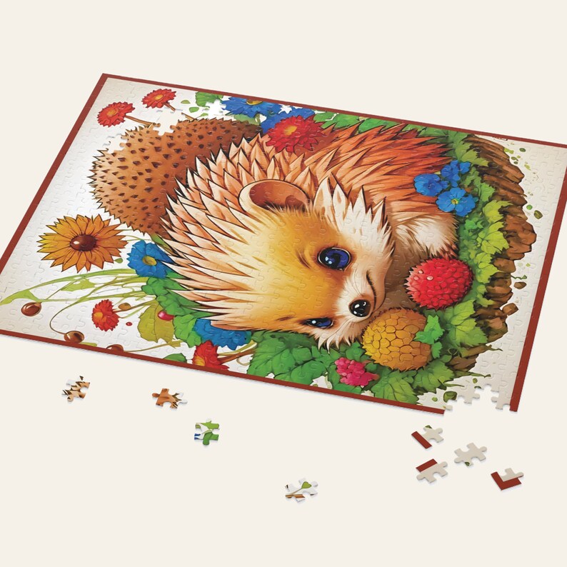 Vibrant Porcupine Designed Jigsaw Puzzle for Children and Adults 120 ...