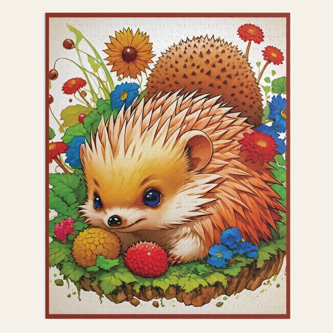 Vibrant Porcupine Designed Jigsaw Puzzle for Children and Adults 120 ...