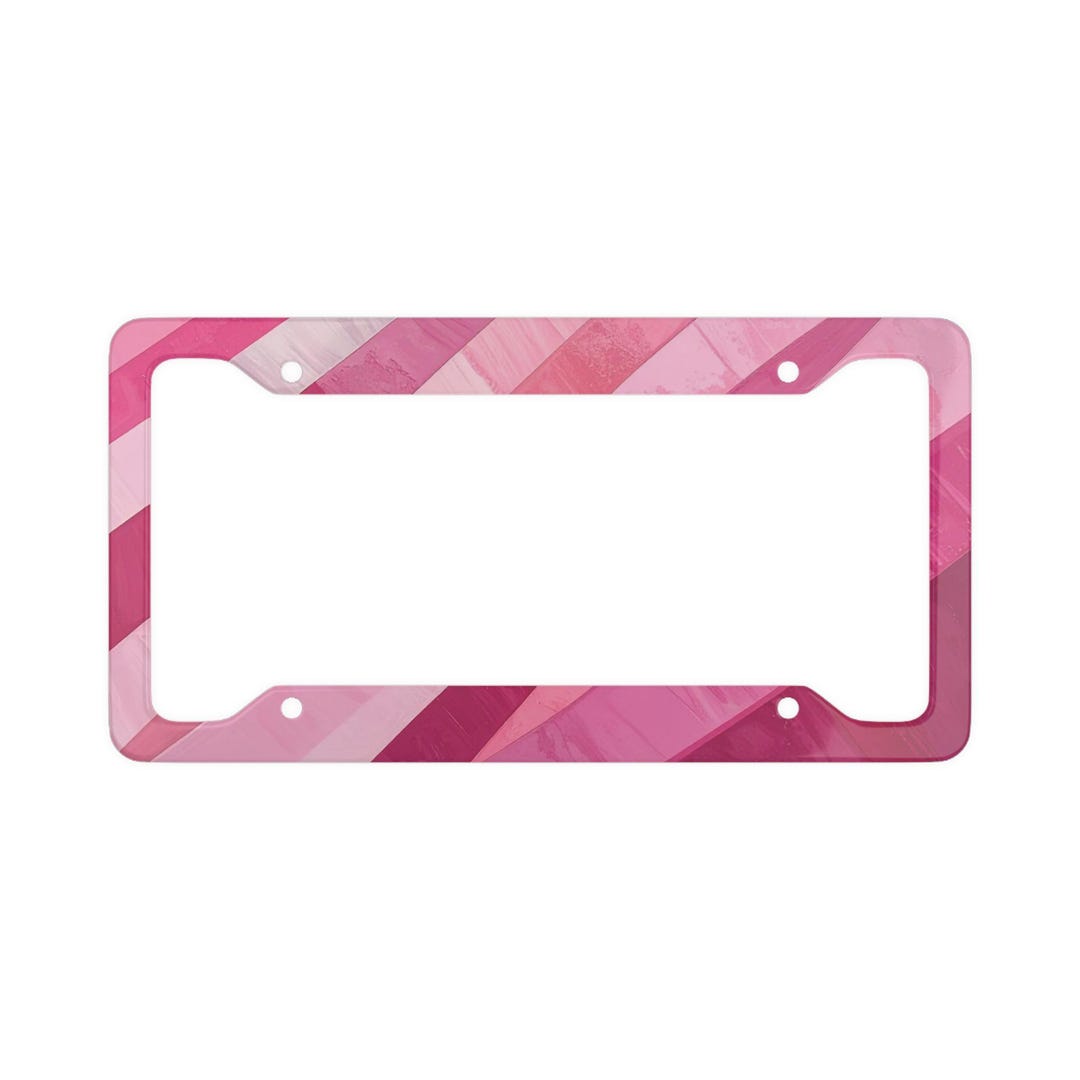 Pink Diagonal Stripes License Plate Frame | Pink Pattern Car Accessory ...